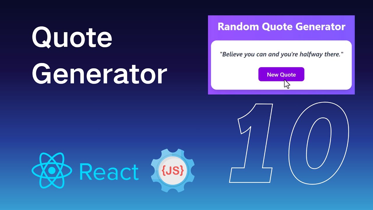 How To Create Random Quote Generator In React JS | React Project For Beginners
