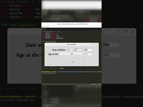 Python Age Calculator: Easily Determine Your Age | #shorts | Source Code