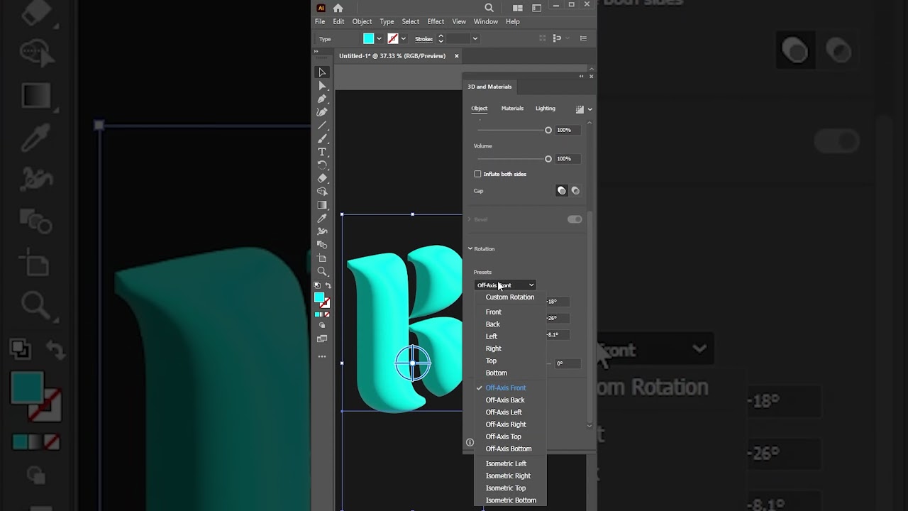 Easy Inflated 3D Text Effect - Illustrator tutorials #shorts
