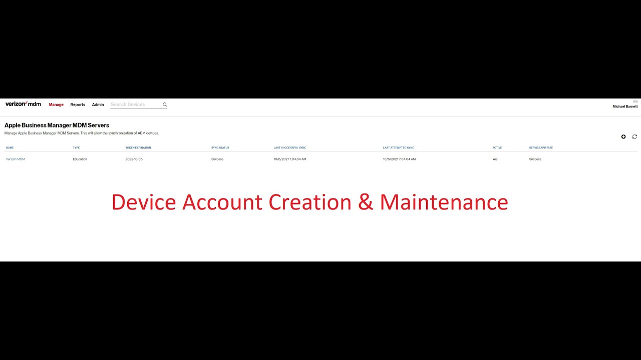 Verizon MDM Account Maintenance