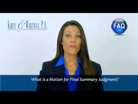 What is a Motion for Final Summary Judgment?