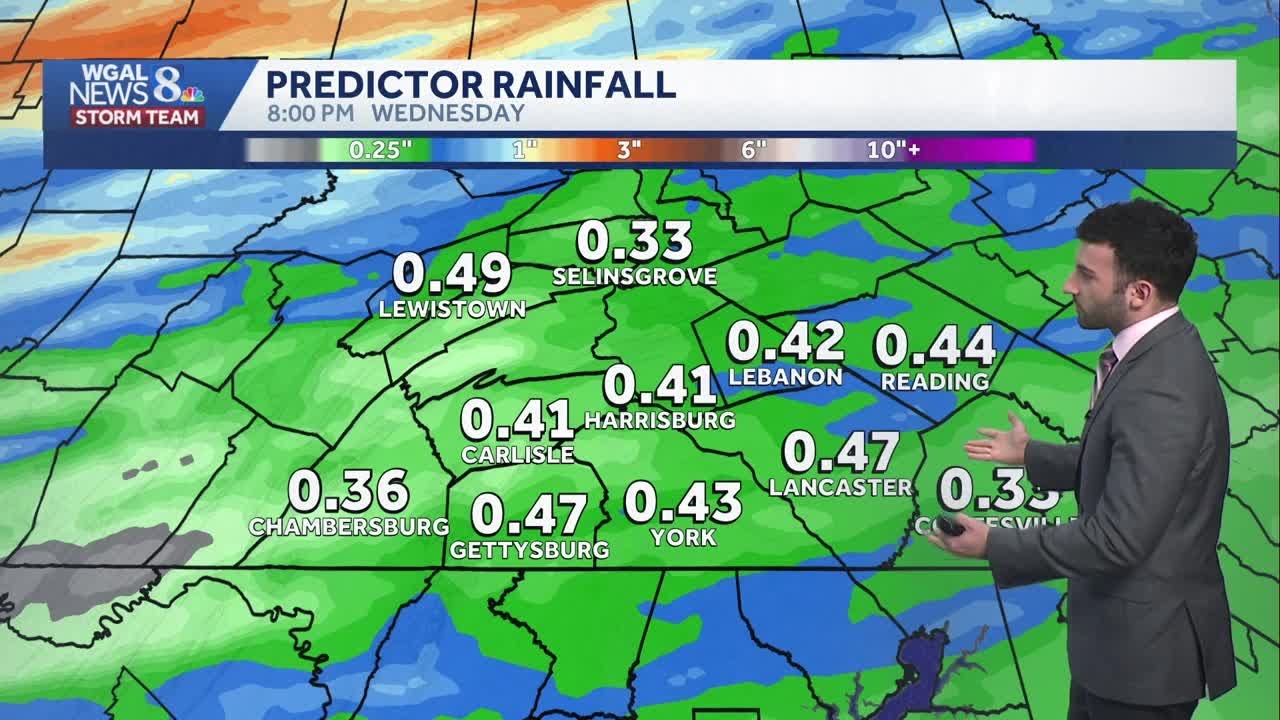 Warm, sunny, & dry for the evening; showers return Wednesday
