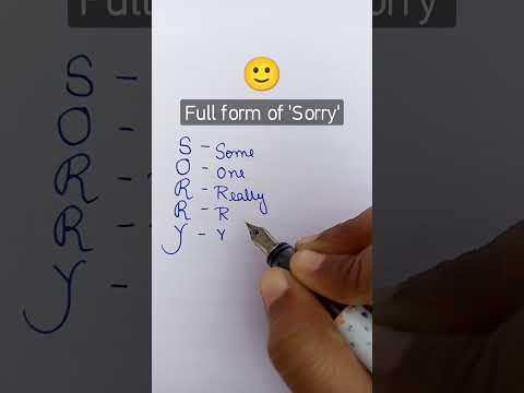 Full form of 'sorry'||please don't forget to like this video...