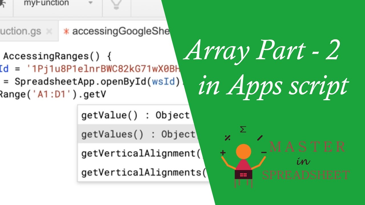 Array Part - 2 in Apps script