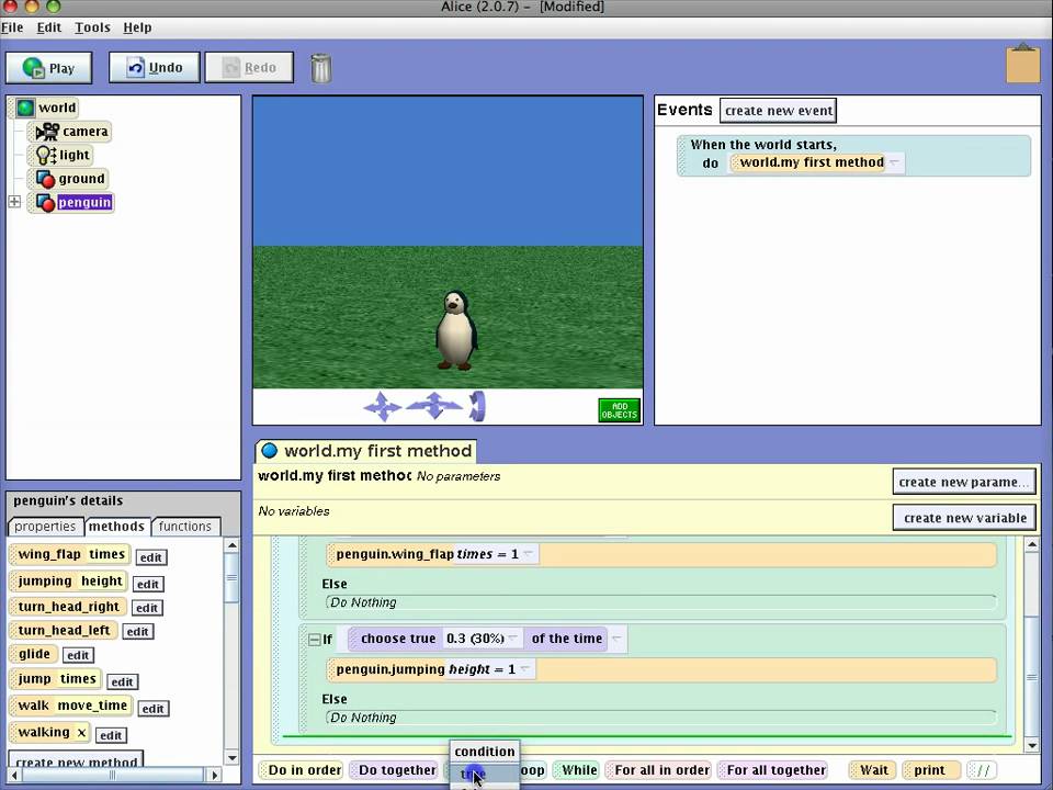 Programming with Alice - Random Movement