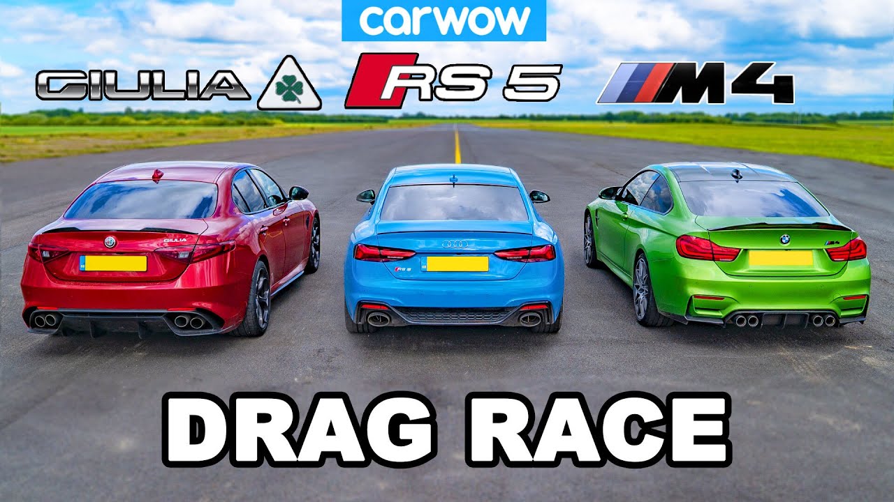 Audi RS5 Destroys BMW M4 and Alfa Romeo Giulia in Drag Race - autoevolution