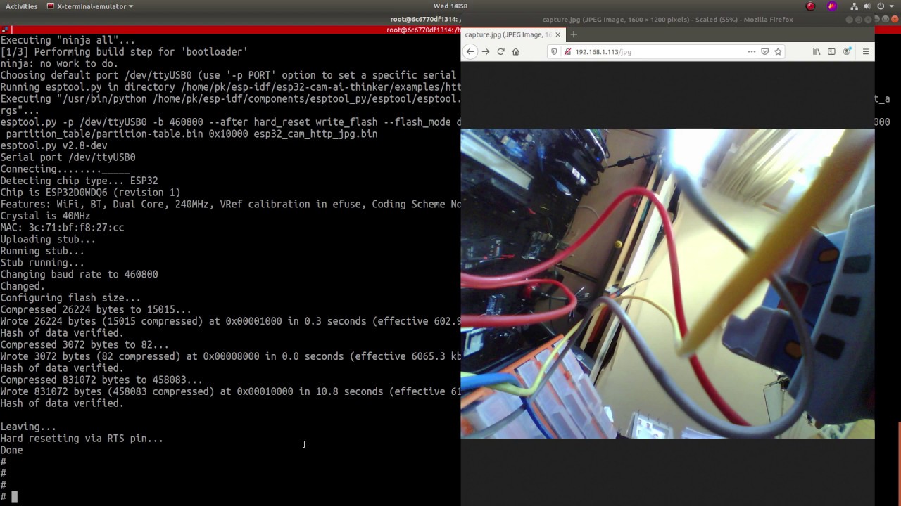 ESP32 CAM ESP IDF Example http jpg docker