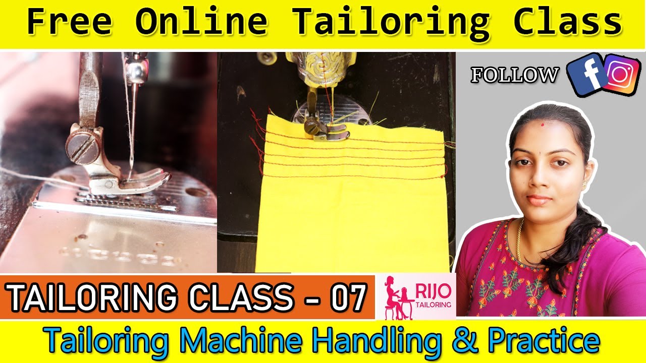 CLASS 07- Tailoring Machine Handling and Practice | BASIC TAILORING CLASS | RIJO TAILORING