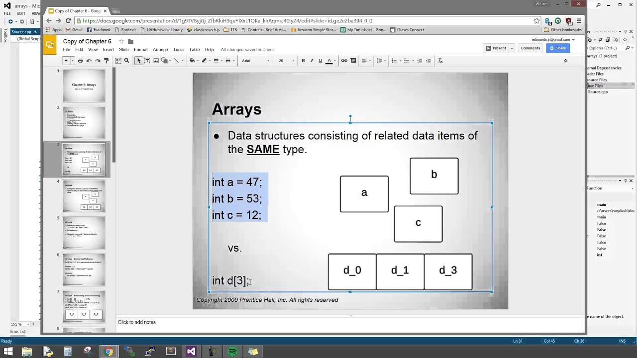 CS102 - Chapter 6 Part 1 - Arrays