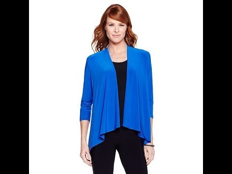 Slinky Brand 3/4Sleeve Jacket with Sharkbite Hem
