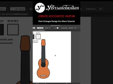 Fast CREATE ACCOUSTIC GUITAR with Adobe Illustrator #shorts