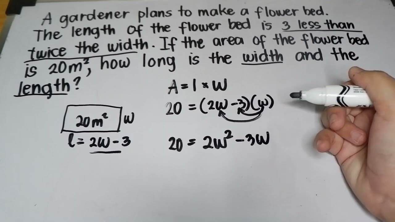 Solving Word Problem Involving Quadratic Equation