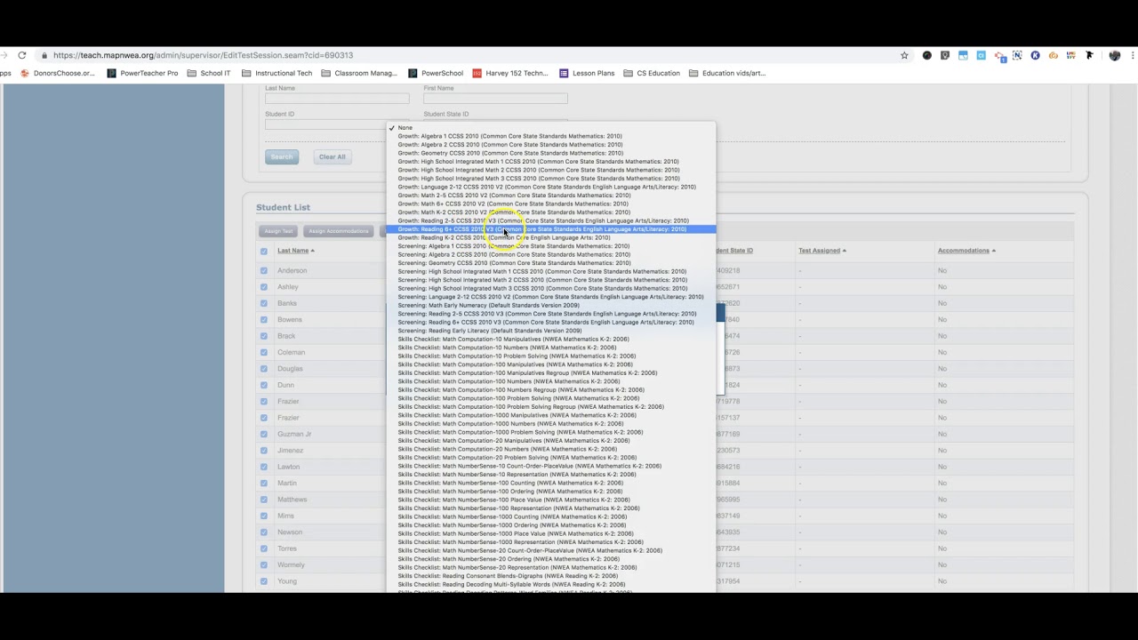 How to Create a Test Session for NWEA MAP