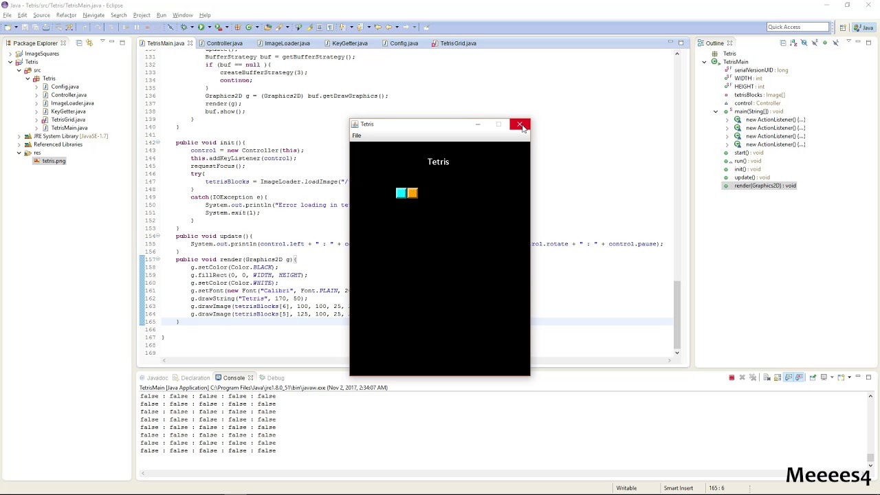 Java Tetris Tutorial 8 - TetrisGrid class
