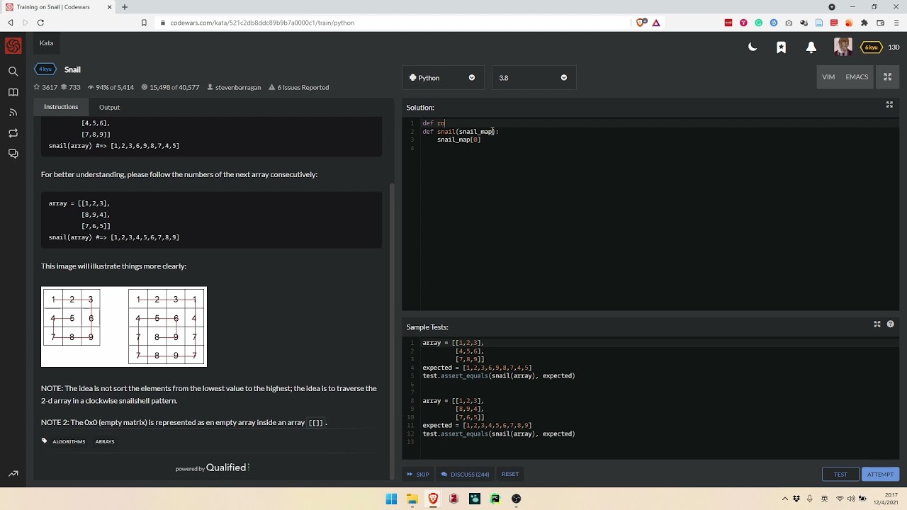 Codewars - 12. Snail