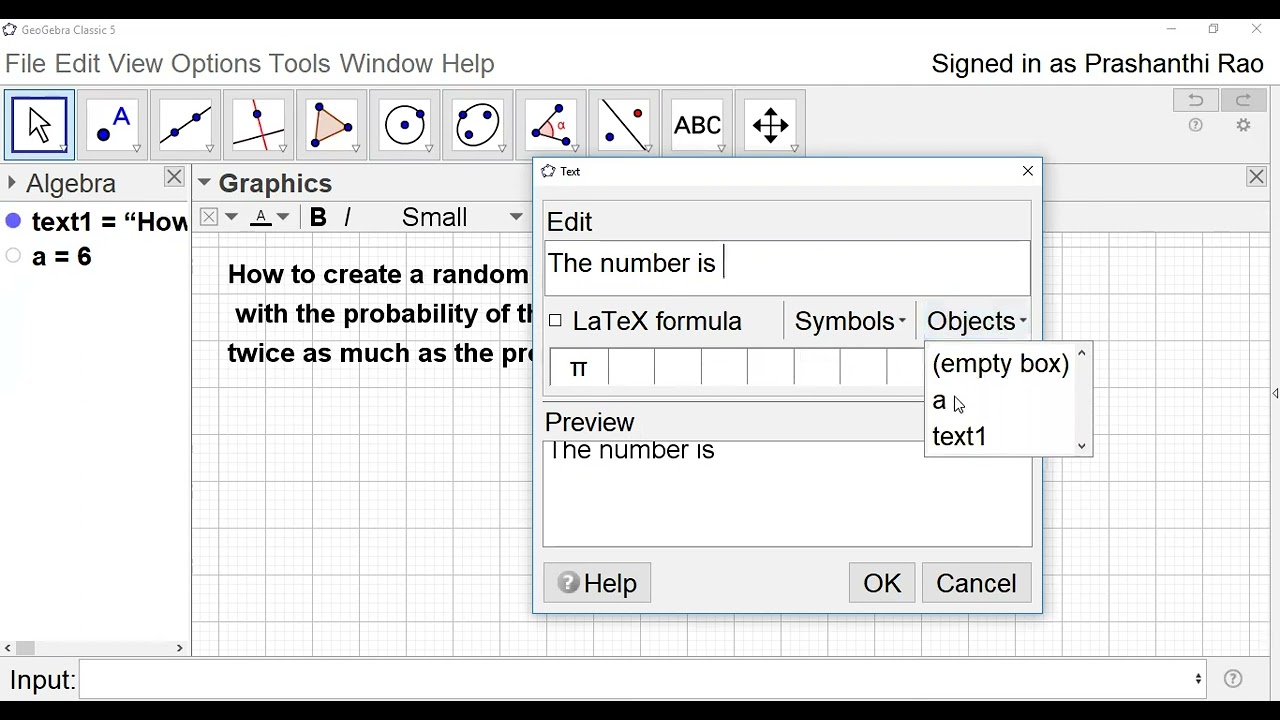 Class-2: How to use Random Discrete command in Geogebra