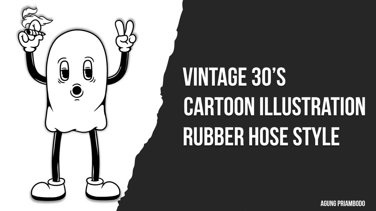 I will draw vintage 30s cartoon illustration in rubber hose style