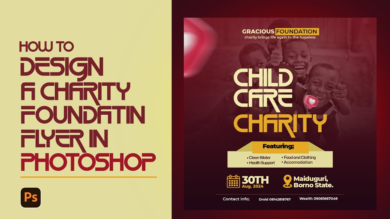 HOW TO DESIGN A CHARITY FOUNDATION FLYER IN PHOTOSHOP