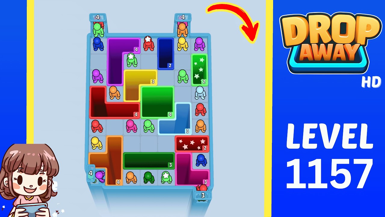 Drop Away Level 1157 Solution Walkthrough