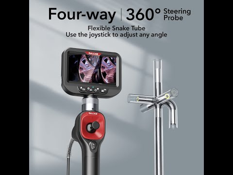 Ralcam 4 ways 360° Articulating Borescope F606B, inspection Camera with IPS Screen.