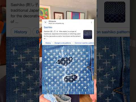 A Beginner’s Guide To Sashiko Stitching Pt. 1 🇯🇵👖🌳 #sashiko #jeans #upcycle #repairing