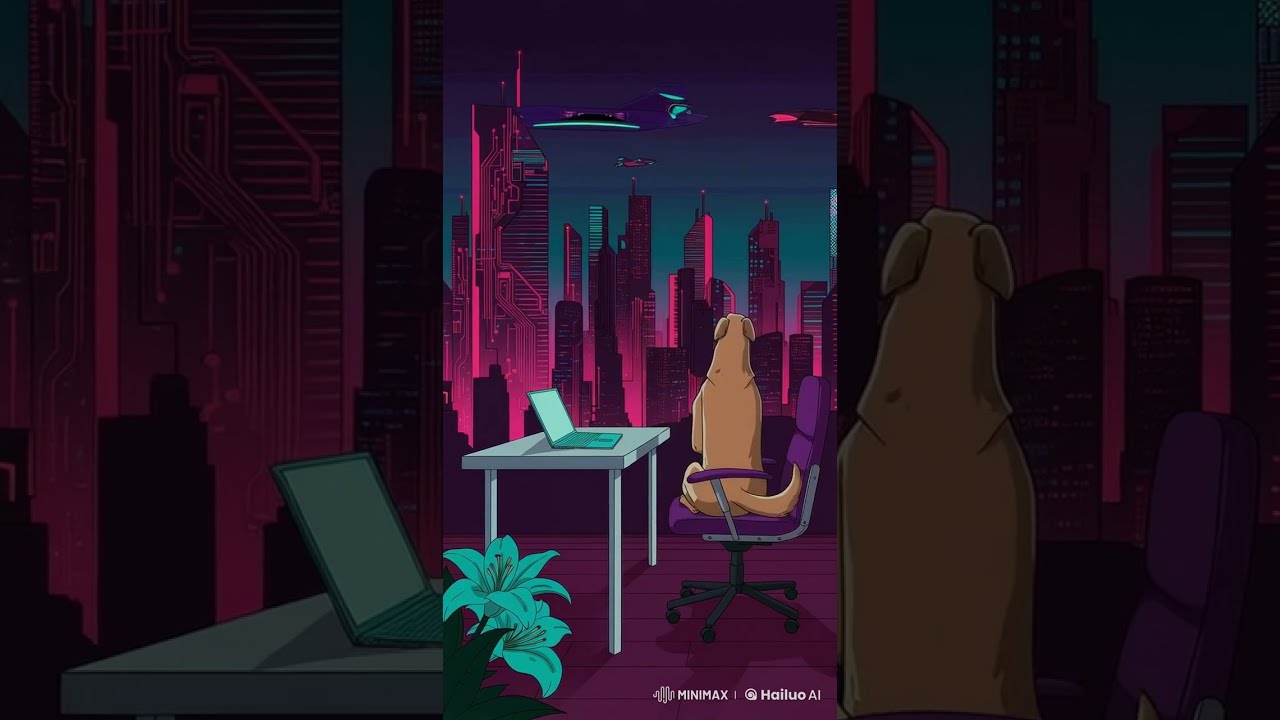 AI Magic: Tech-Savvy Dog in Futuristic Loft! 🐶🌆💻