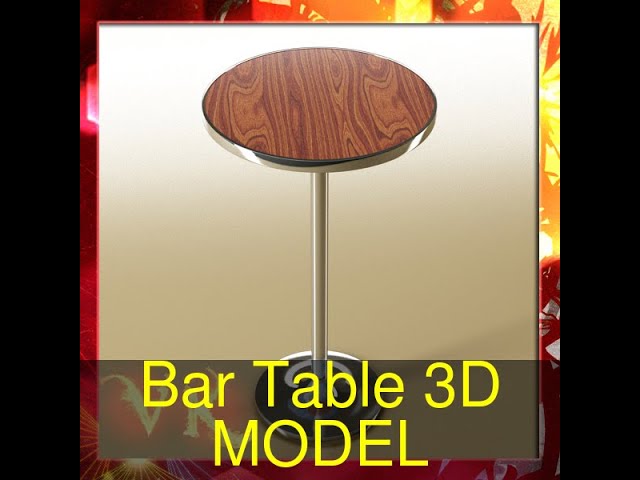 Bar Table 3D Model - FlatPyramid