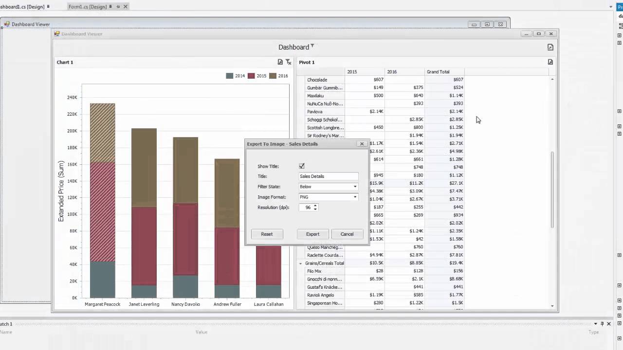 DevExpress Dashboards: Printing & Exporting