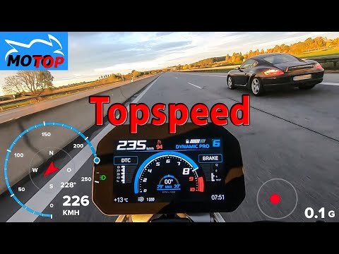 BMW R1250R (2022) - TOPSPEED on AUTOBAHN - GPS 229 km/h