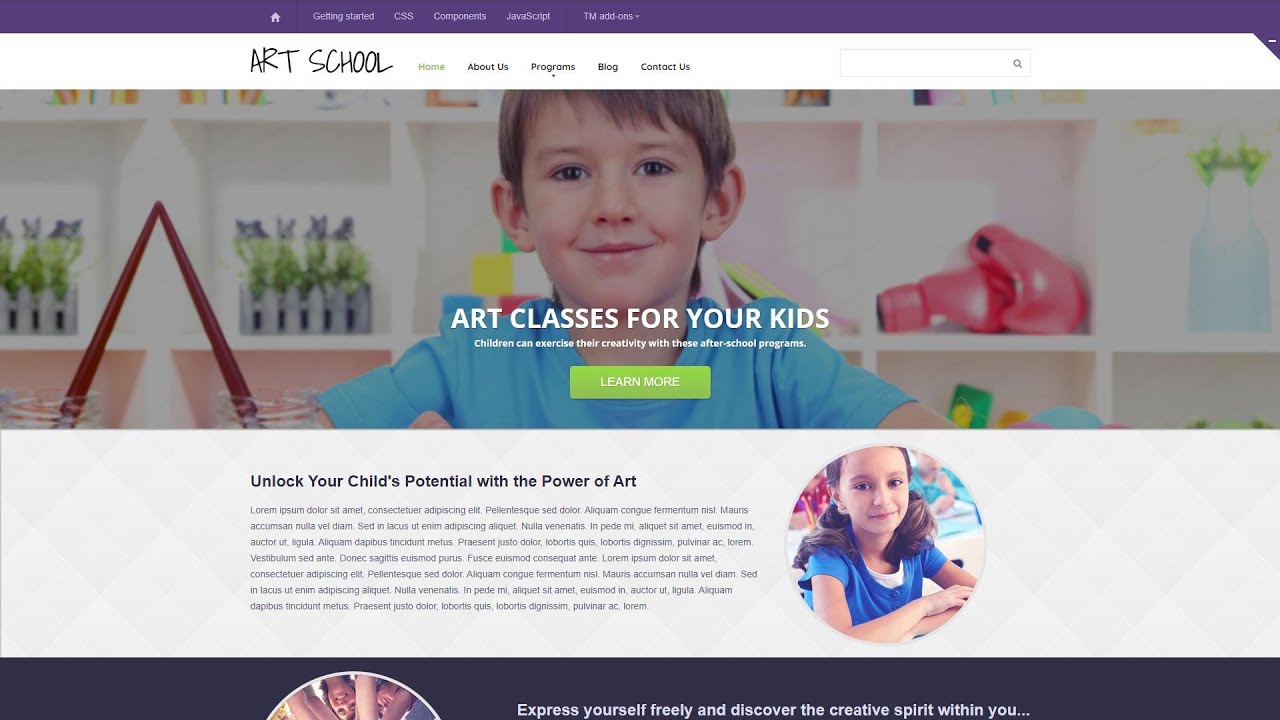 Art School Responsive Website Template - 47644