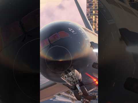 Rare BLACK 787 Dreamliner Flys Over Dubai Close To Buildings!!😮✈️🇦🇪#shorts #aviation