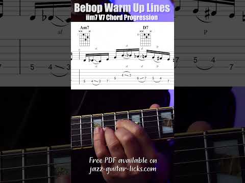 3-Note Jazz Guitar Chords Over 2 5 Bebop Melodic Pattern - Free PDF #guitarchords #jazz