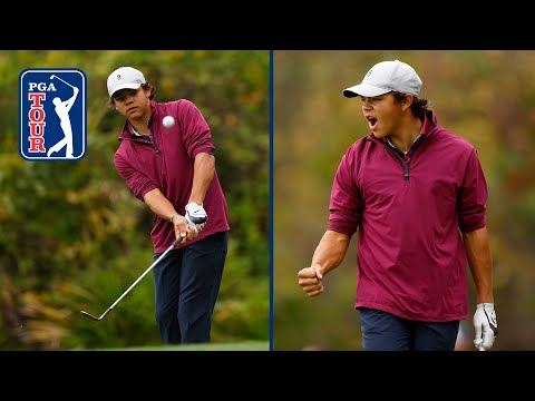Charlie Woods chips in for ELECTRIC birdie at PNC Championship