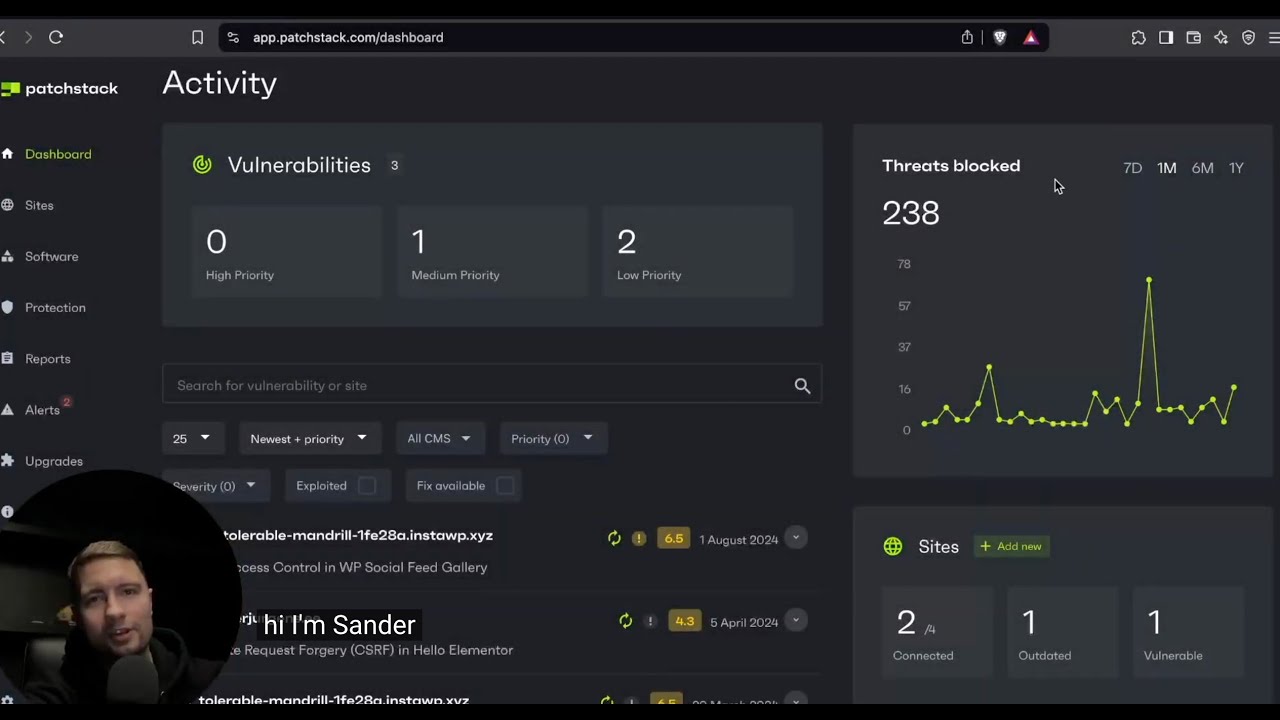 Patchstack Developer account overview - 2025