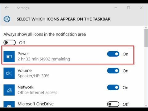 How To Add Battery Icon Back In Notification Area (Windows 10)