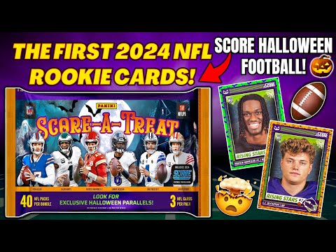 *THE FIRST ROOKIE CARDS FOR THE 2024 CLASS!🤯 SCORE HALLOWEEN FOOTBALL 40-PACK BUNDLE REVIEW!🏈