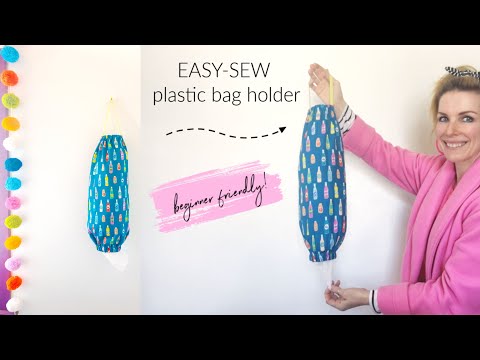 Easy-Sew plastic bag holder tutorial