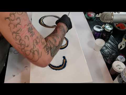 Blue and Gold Negative Space Resin Pour (Time Lapse)
