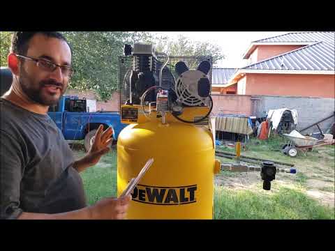 How to add an extended tank drain to Dewalt DXCM601 compressor