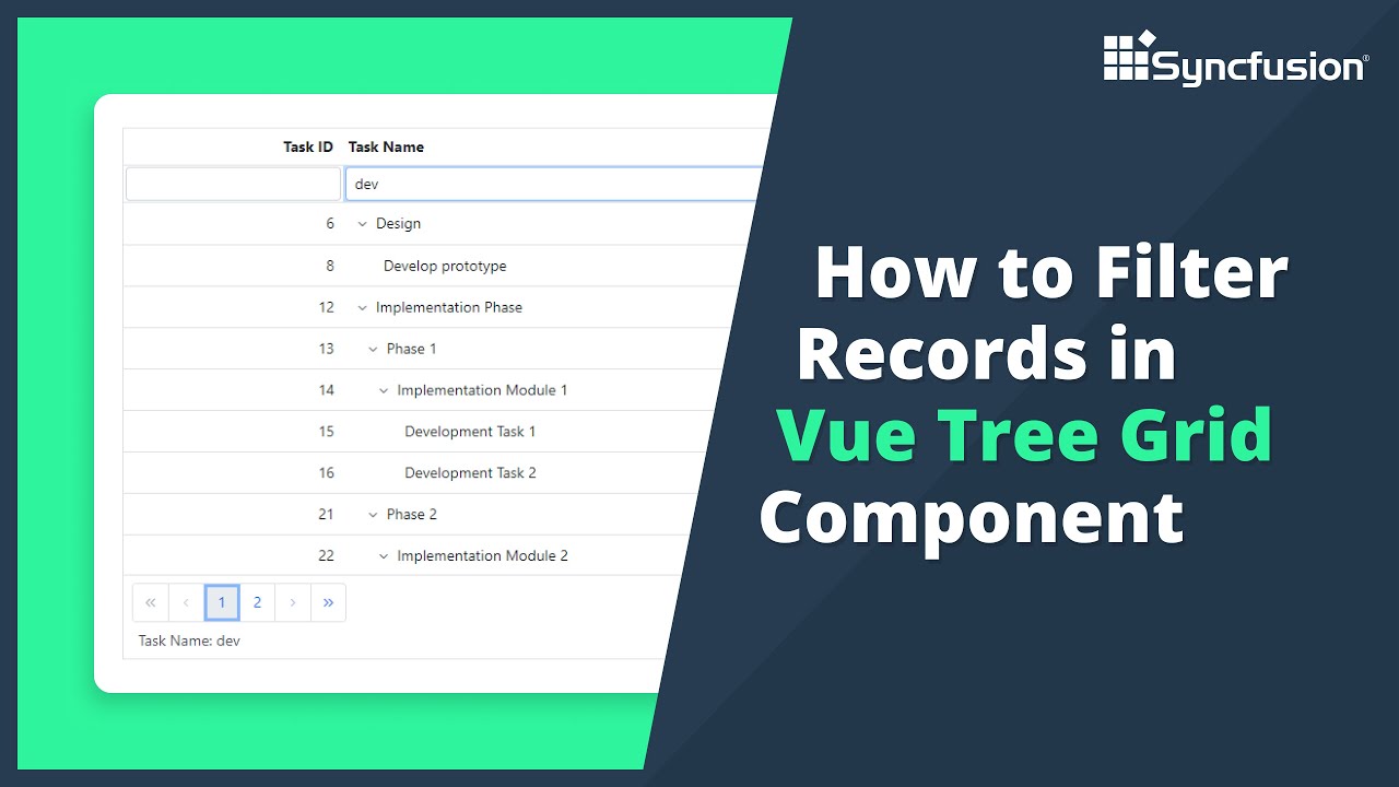 How to Filter Records in Vue Tree Grid Component