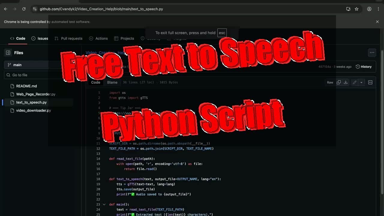 Free Text to Speech Python Script