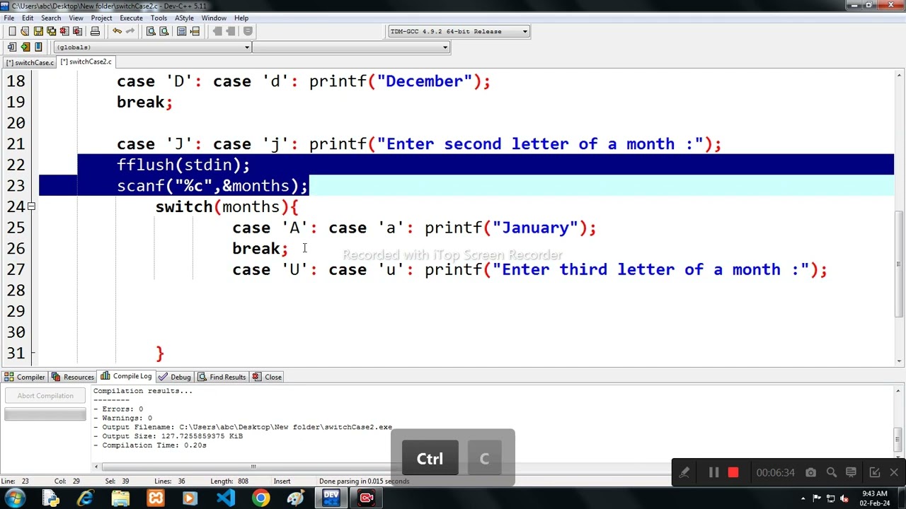 Program 100 | Nested Switch Case