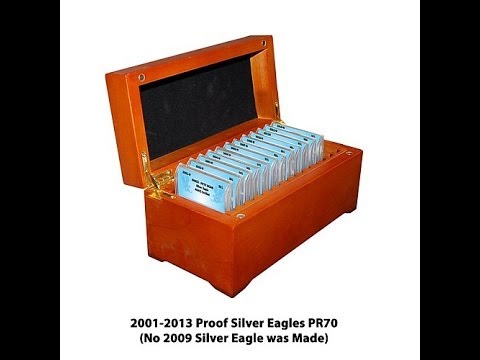 2001  2013 WMint PR70 DCAM Silver Eagle Dollar Set