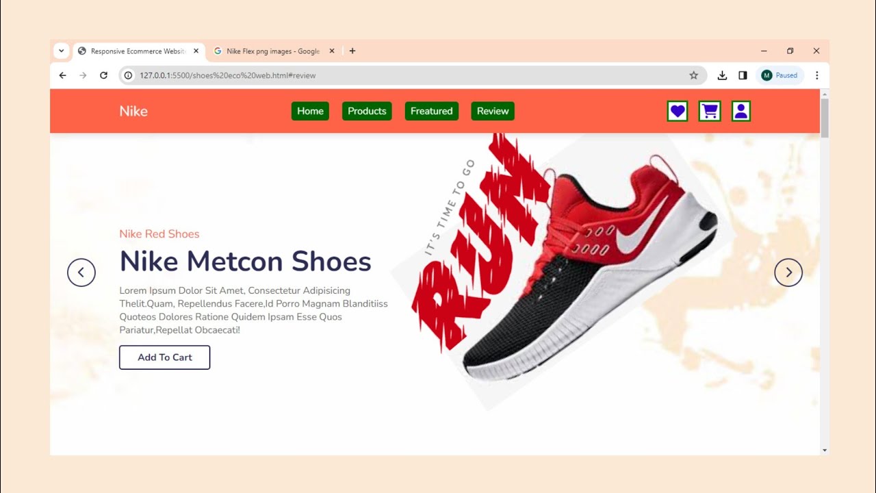 Part -1 | Responsive nike Shoe Website using Html Css