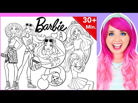 Coloring Barbie and Friends & Pets GIANT Coloring Pages | 30+ Minutes Barbie Coloring Videos