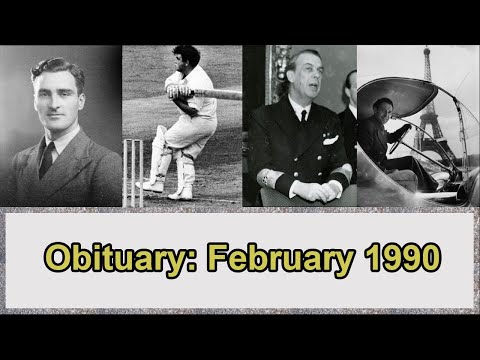 Obituary Famous people who died in February1990