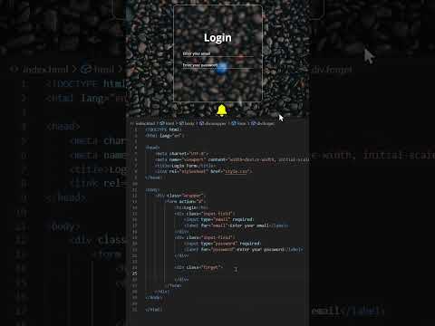Login Form in HTML CSS | Web Tech | #shorts #viralshorts #coding