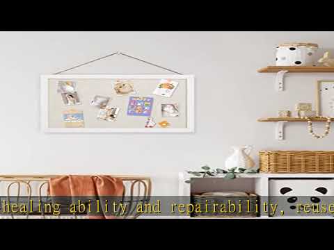 AKTOP Cork Board Bulletin Board with Linen 16.7" X 11", Small Framed Corkboard for Wall, Hanging Pi