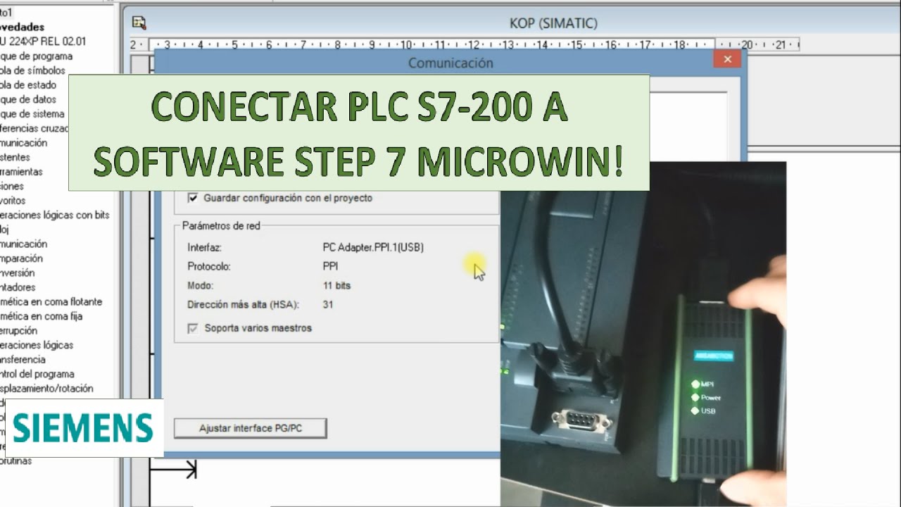 Connect Siemens S7-200 PLC to computer using Step7 MicroWIN software