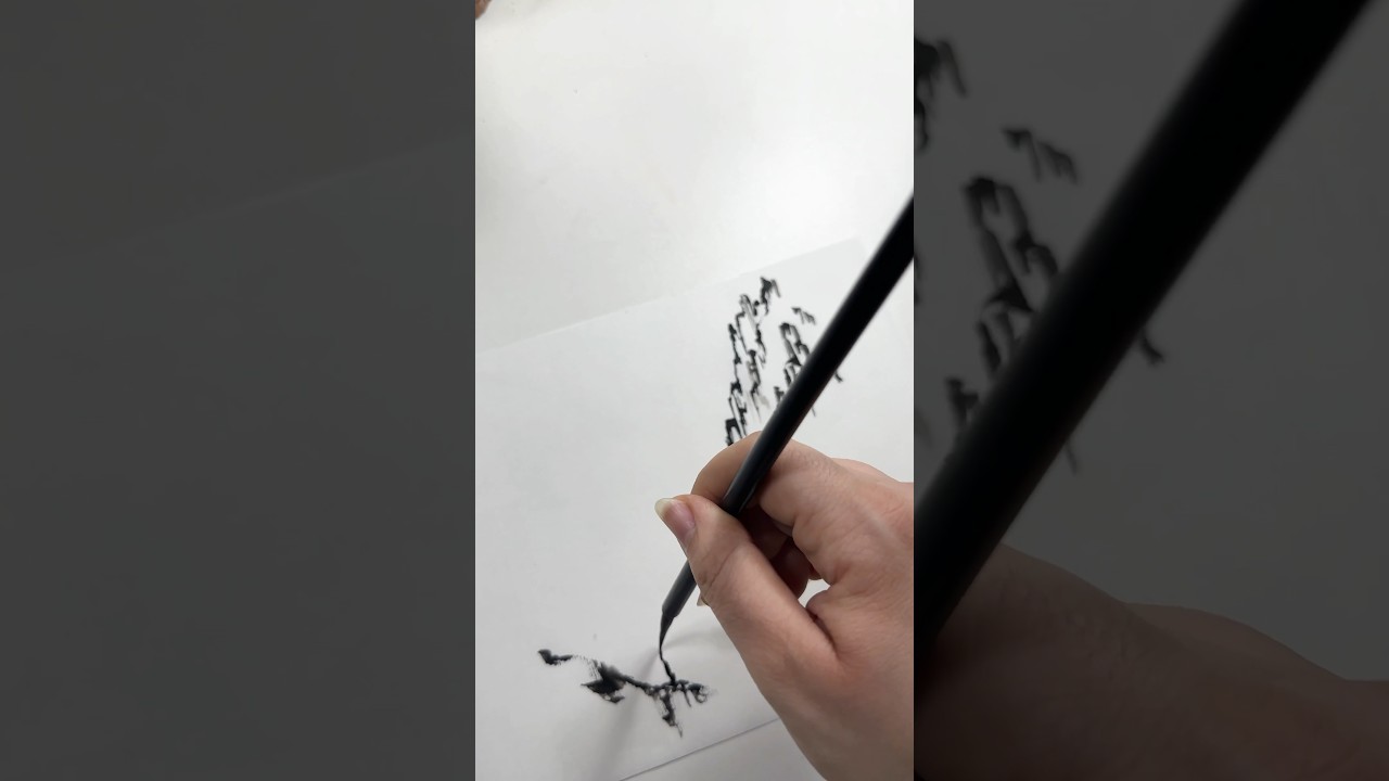 Traditional Chinese brush painting landscape | ink on xuan paper | mountains 🖌️